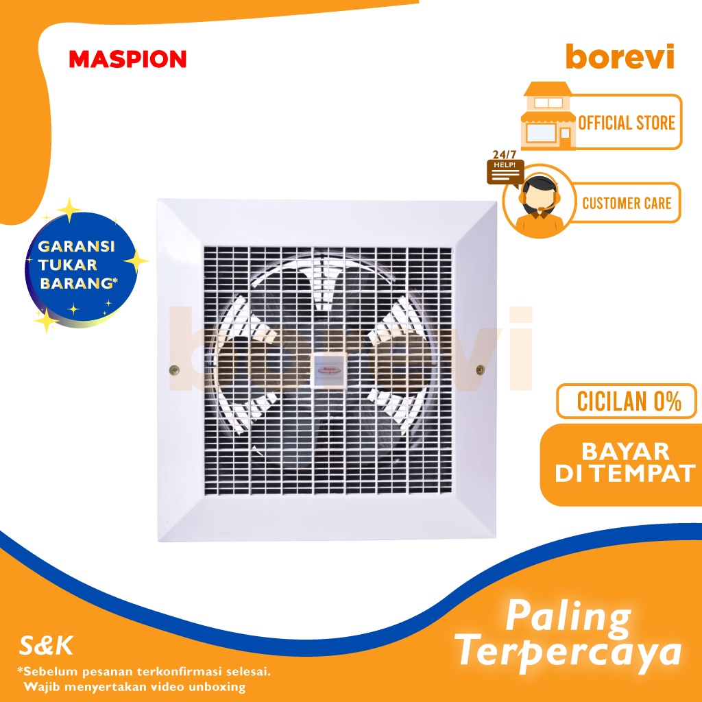 Jual EXHAUST FAN PLAFON MASPION CEF-25 / KIPAS EXHAUST CEF 25 10 INCI ...