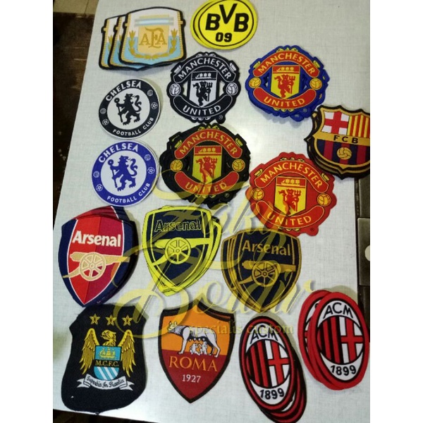 Jual logo bordir tempel woven ac milan, mu, as roma, arsenal bola eropa ...