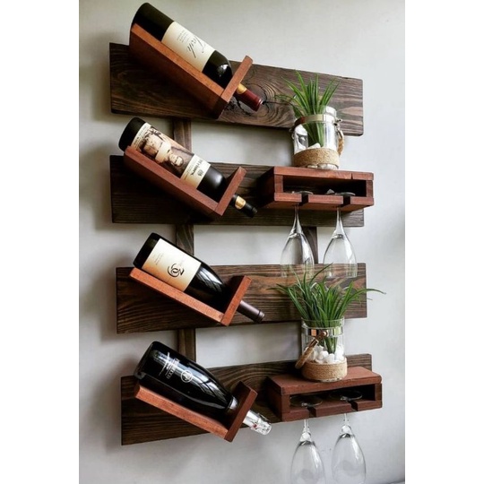 Jual WINE WOODEN RACK RAK GELAS RAK BOTOL WINE | Shopee Indonesia