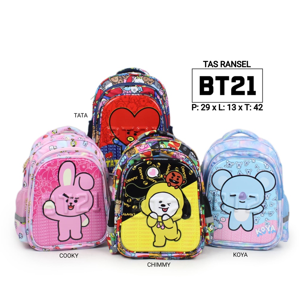 Jual Tas ransel kanvas BTS BT 21 backpack chimmy koya cooky tata ...