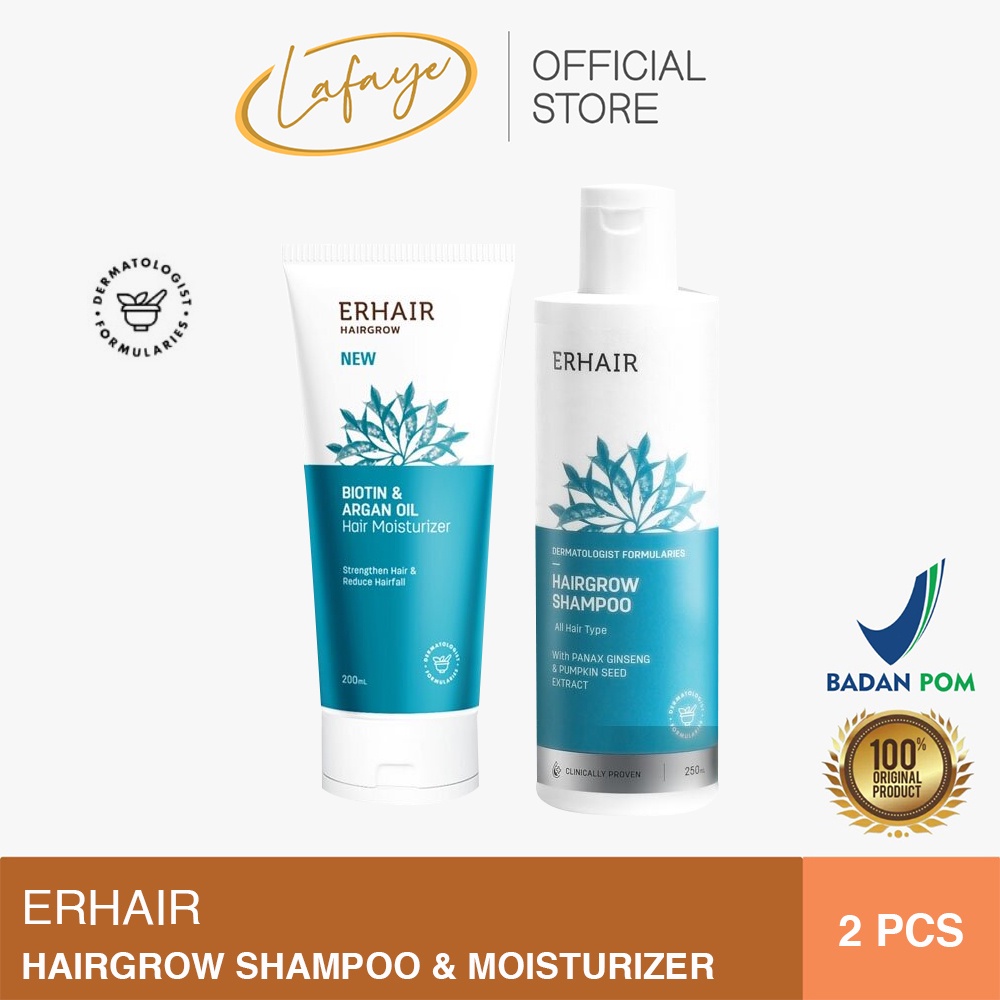 Jual ERHA ERHAIR Hairgrow Shampoo 250ml + Hairgrow Hair Moisturizer ...