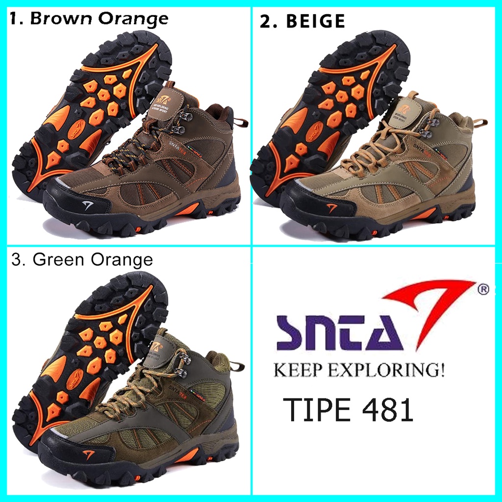 Jual Sepatu Gunung SNTA 481 Warna Hitam Model Mid Sepatu Hiking SNTA ...