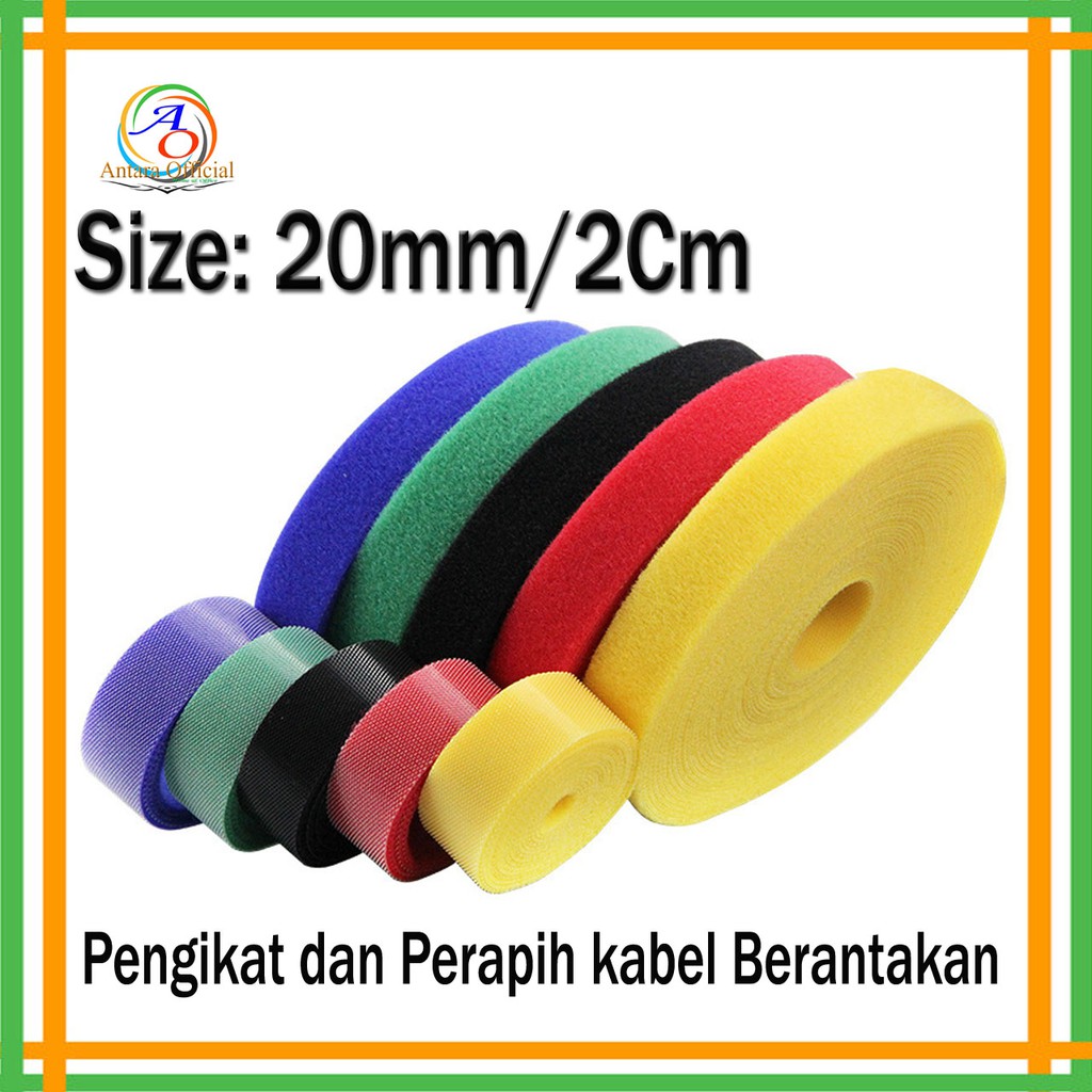 Jual Velcro Strap Gulungan 20mm 2cm cable Tie Roll Pengikat Kabel Nylon ...