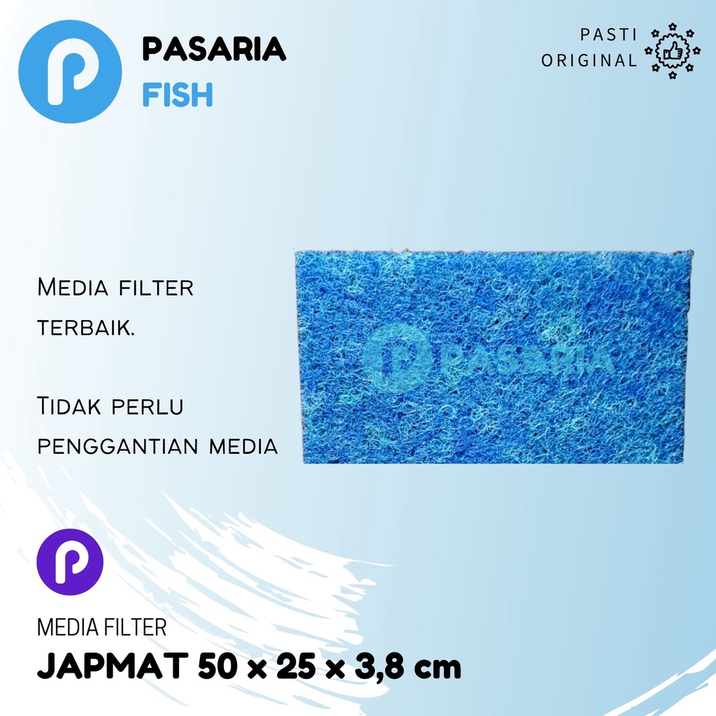 Jual Japmat Biru 50x25x3,8cm/Jap Media Filter Kolam/Akuarium 50 x 25 x ...
