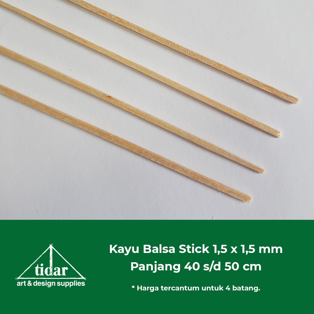 Jual Kayu Balsa Stick 1 1,5 2 3 4 5 mm / Balsa Stik / Kayubalsa ...