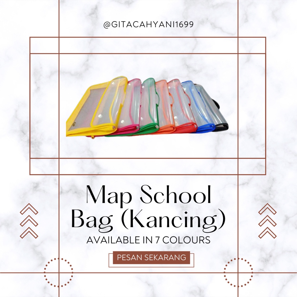 Jual MAP TAS 2 KANCING + JARING / MAP SCHOOL BAG UKURAN FOLIO MERK AJP ...