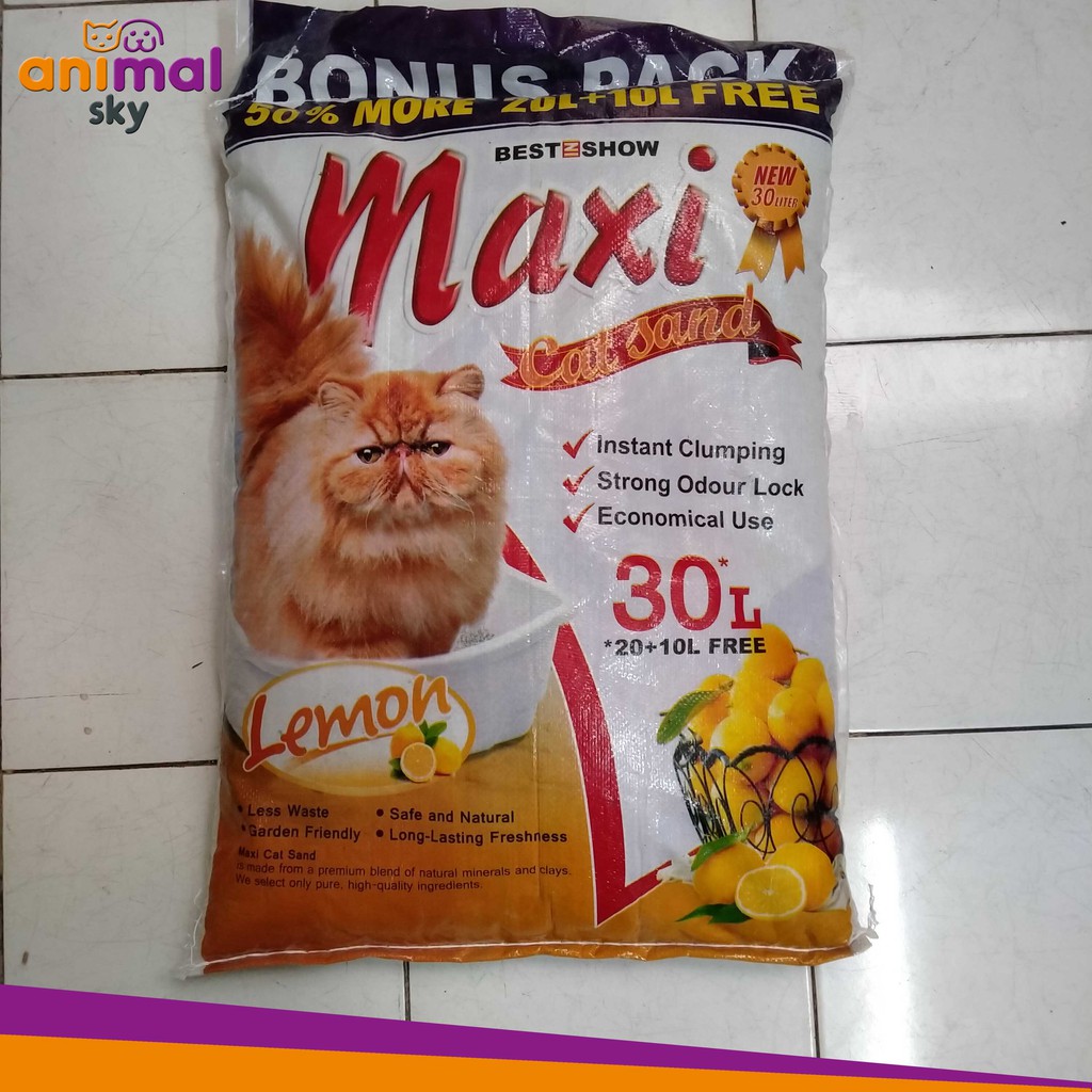 Jual Pasir Kucing Maxi Lemon 30L / Maxi Cat Sand Lemon 30 L / Pasir ...