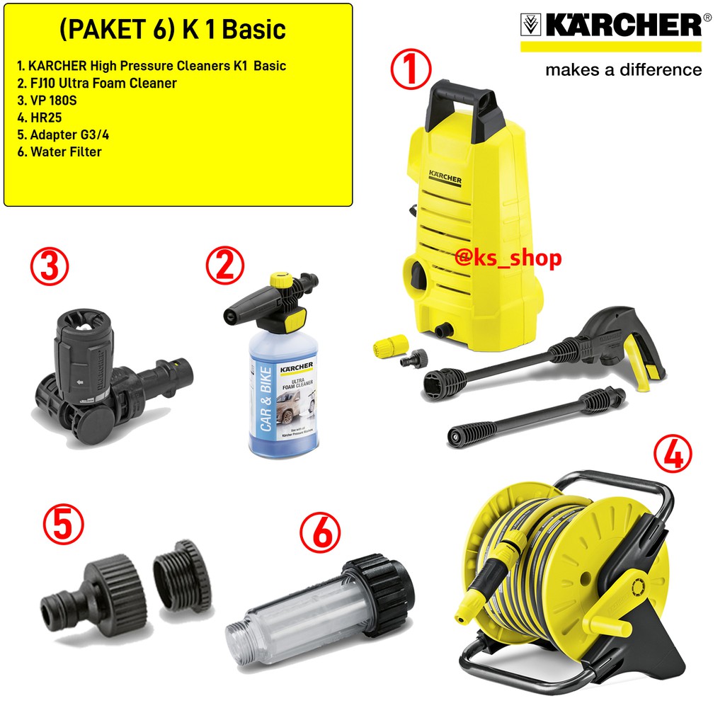 Jual Karcher | Mesin Cuci Steam Kendaraan | K 1 Basic Paket Termurah 1 ...