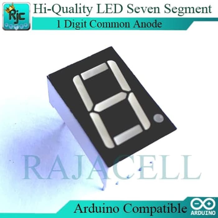 Jual 1 Digit LED Seven Segment 7 segmen 0.56" inch Red Common Anode ...