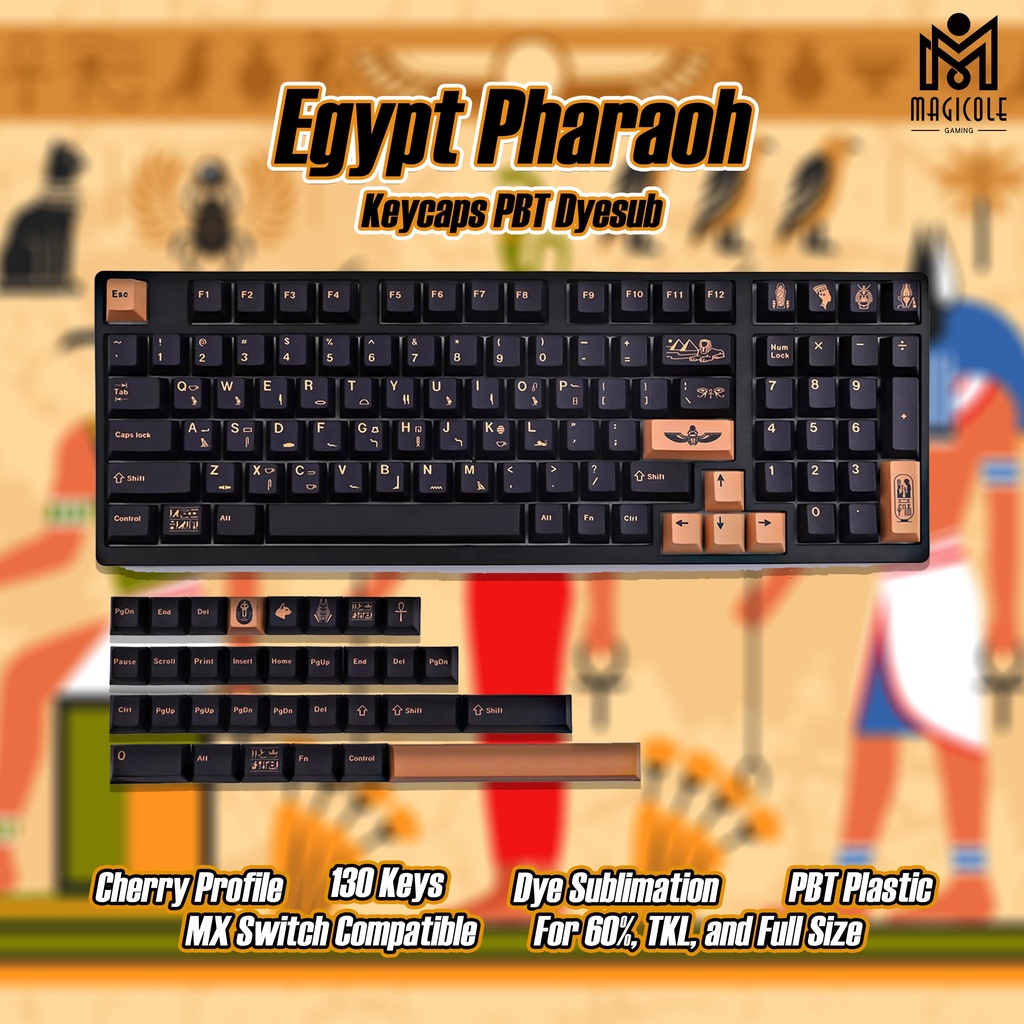 Jual Titan Nation Egypt Pharaoh Keycaps PBT Dyesub for Mechanical ...