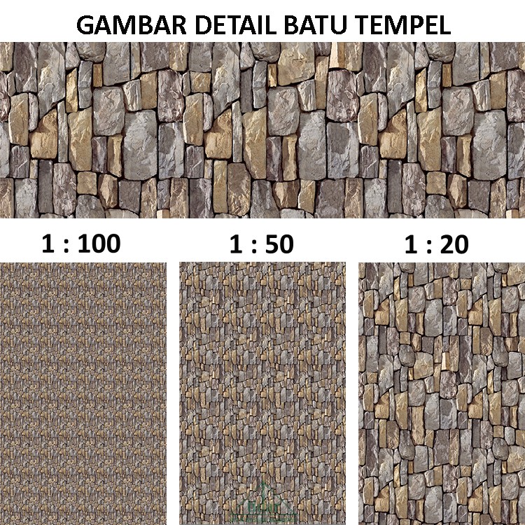 Jual Kertas Tekstur / Motif Batu Tempel Dinding Berskala / Miniblock #5 ...