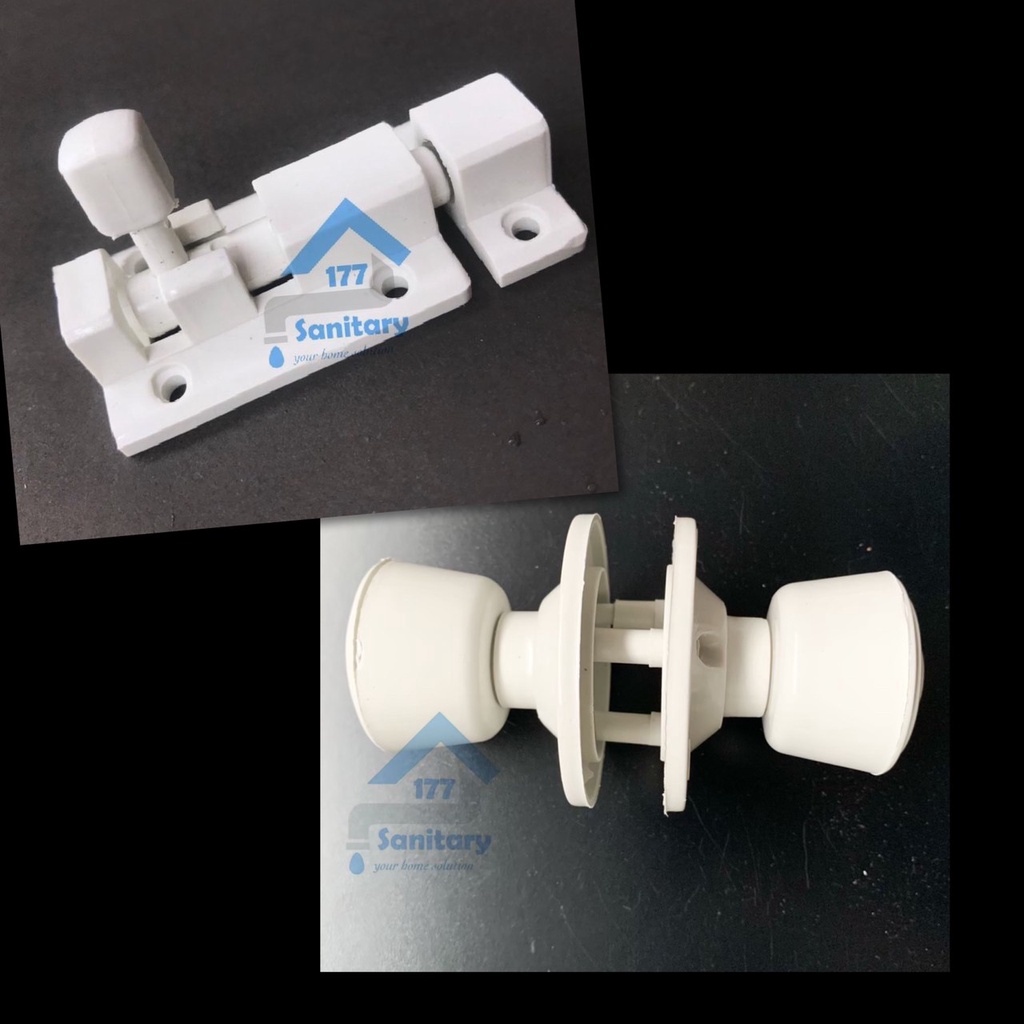 Jual Bundling Hemat Tarikan Kunci Bulat PVC dan Grendel Plastik Putih ...