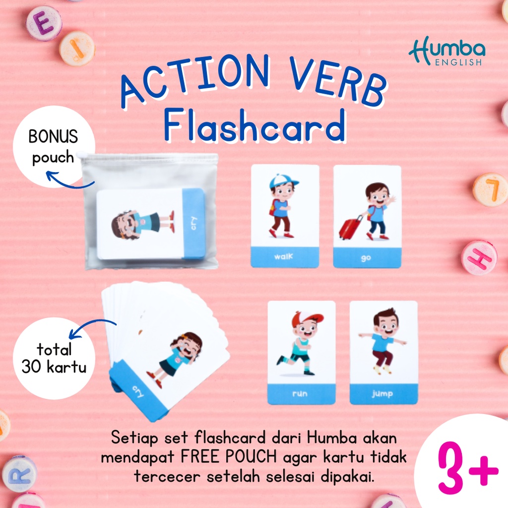 Jual Kartu Pintar/Flashcard Verb Bahasa Inggris Wipe Clean Dengan Pouch ...
