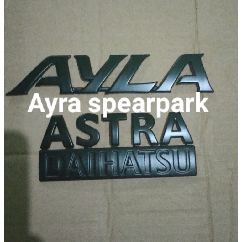 Jual Emblem tulisan ayla astra daihatsu hitam doff dan hitam glossy ...