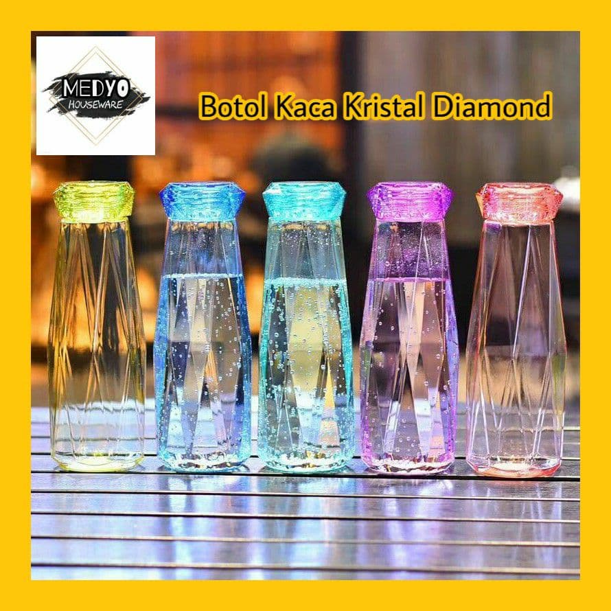 Jual Botol Minum Kaca Kristal Diamond Botol Tumbler Unik Crystal 450ml ...