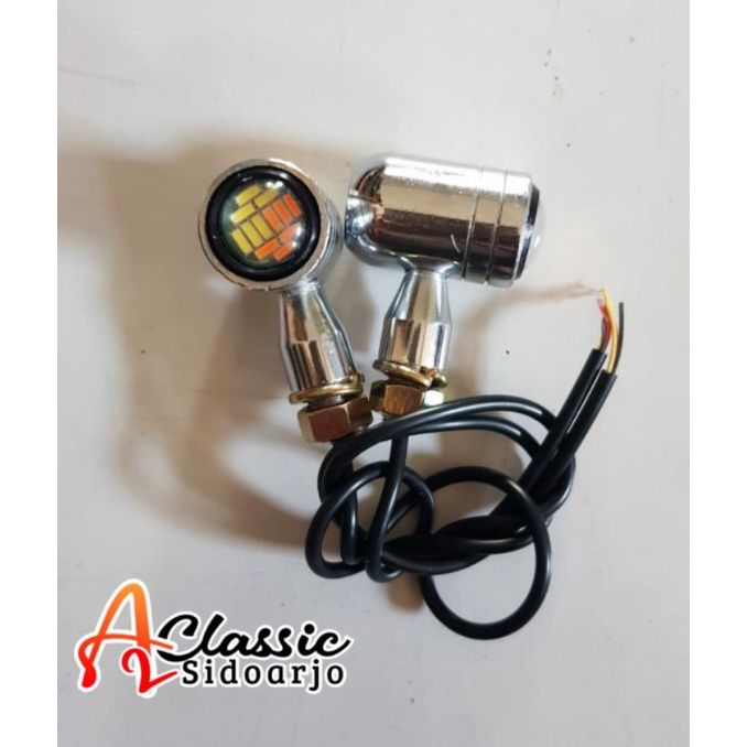 Jual LAMPU SEIN SEN RITING RETENG 2 LED BESI CROME CB GL MP ISI 2PCS ...