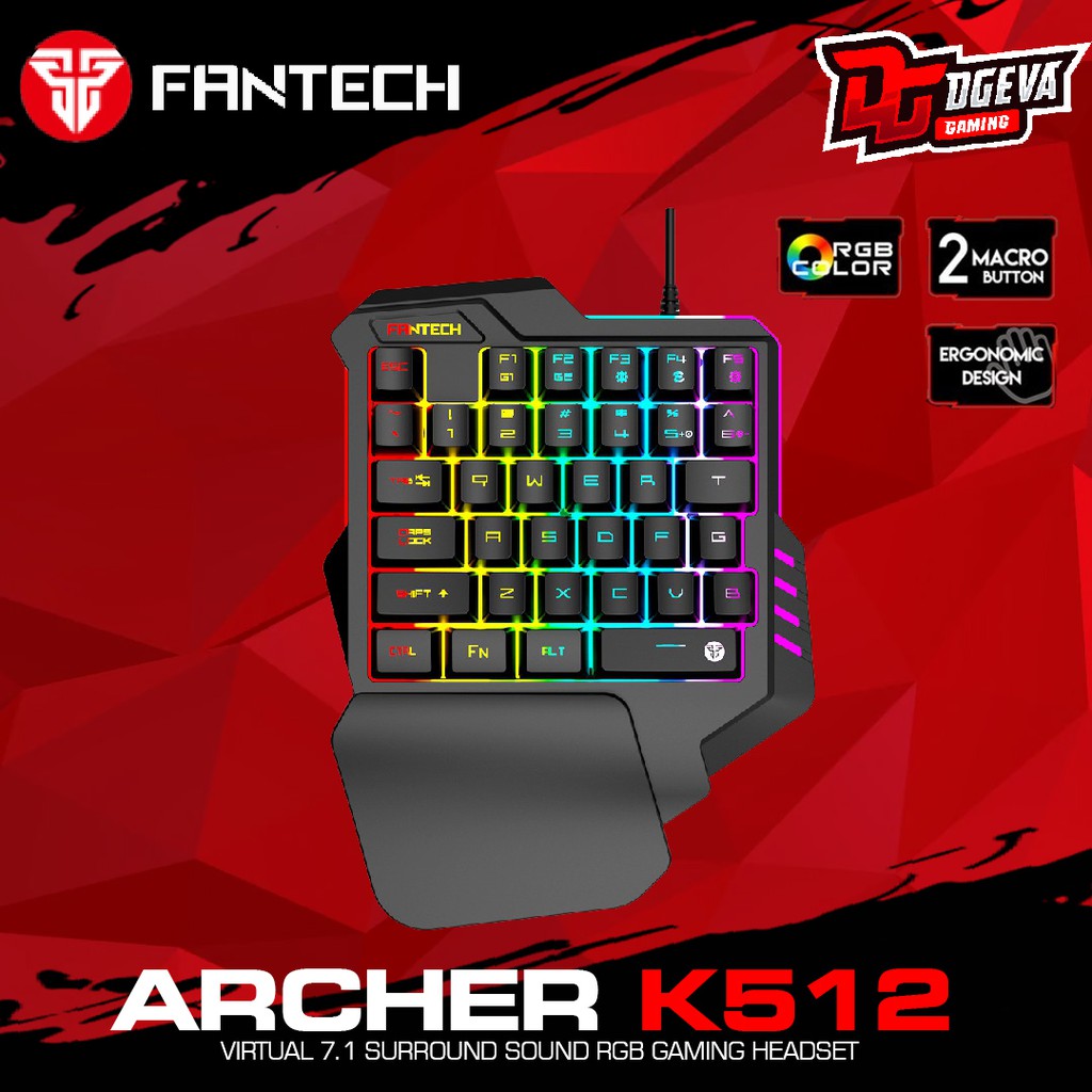 Jual Fantech Archer K512 One-Handed RGB Macro Gaming Keyboard | Shopee ...