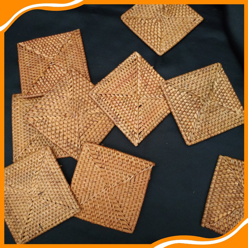 Jual Tatakan Gelas Anyaman Rotan Glass Coaster Rattan Alas Gelas ...