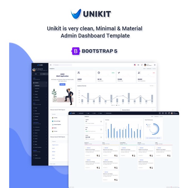 Jual Bootstrap 5 - Unikit v1.0 | Premium Admin Dashboard Template | Shopee Indonesia