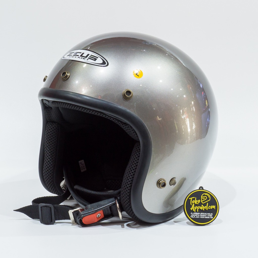 Jual Helm Zeus ZS-385 Dark Silver Retro Classic | Shopee Indonesia