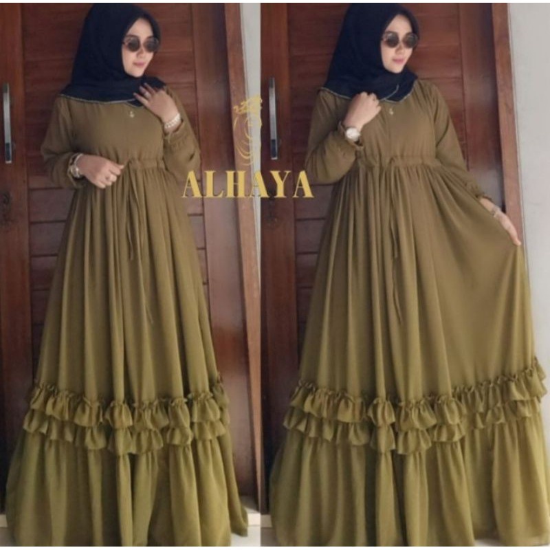 Jual Gamis ceruty babydoll polos full remple keliling andara maxy polos ...