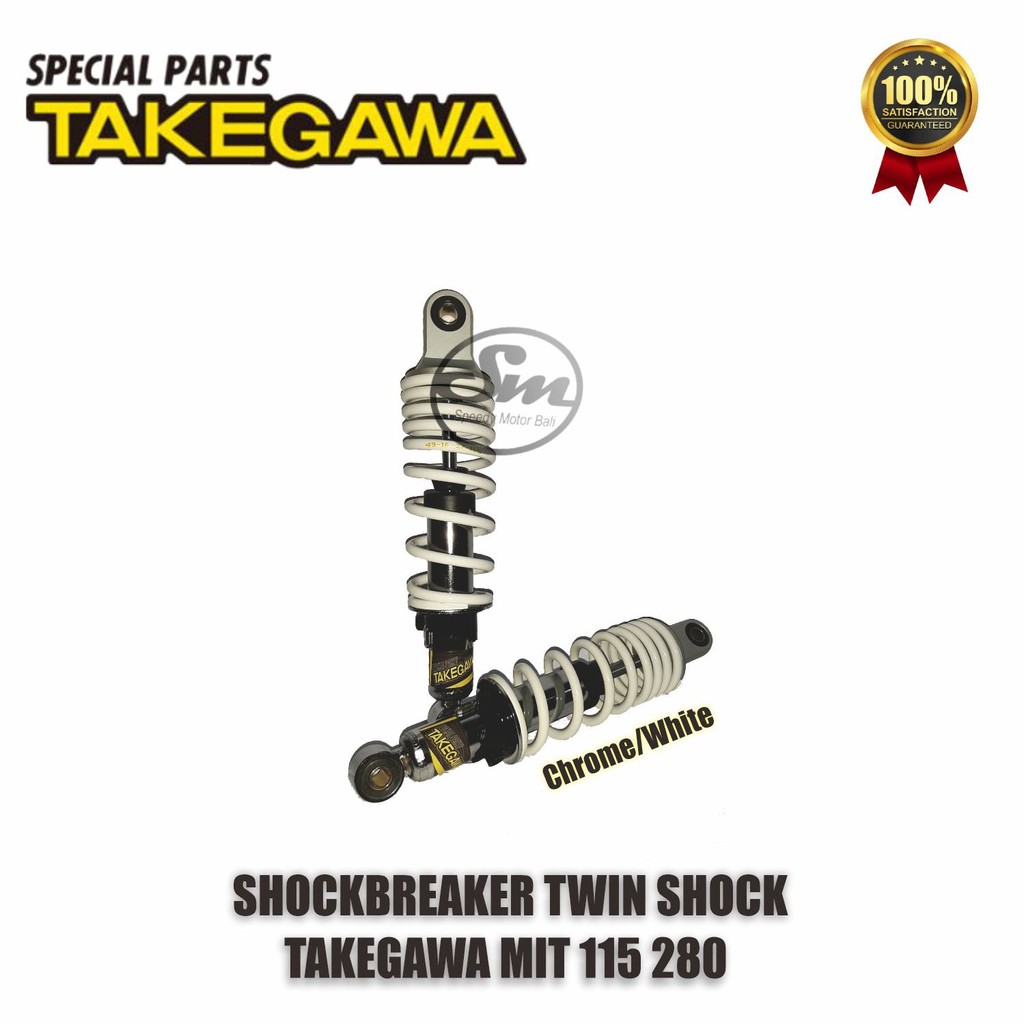 Jual Shockbreaker Motor / Twin Shock MIT115 280MM Takegawa - Chrome ...