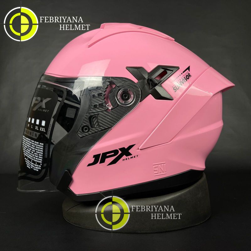 Jual HELM JPX NOVA X SOLID CANDY FLASH HALF FACE JPX DOUBLE VISOR | Shopee Indonesia