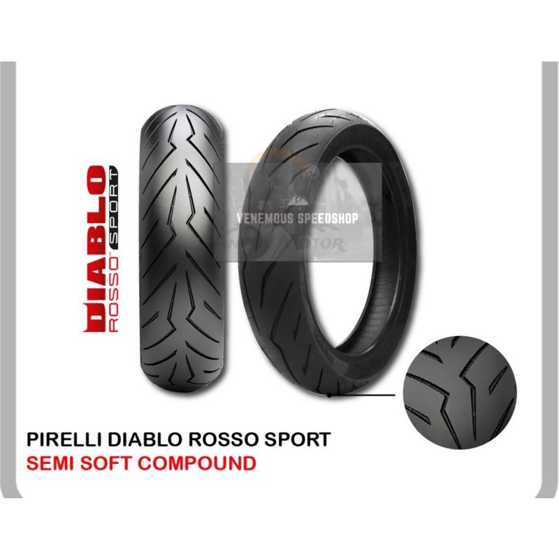 Jual Ban Pirelli Diablo Rosso Sport 100/80-14 (Tubeless) | Shopee Indonesia