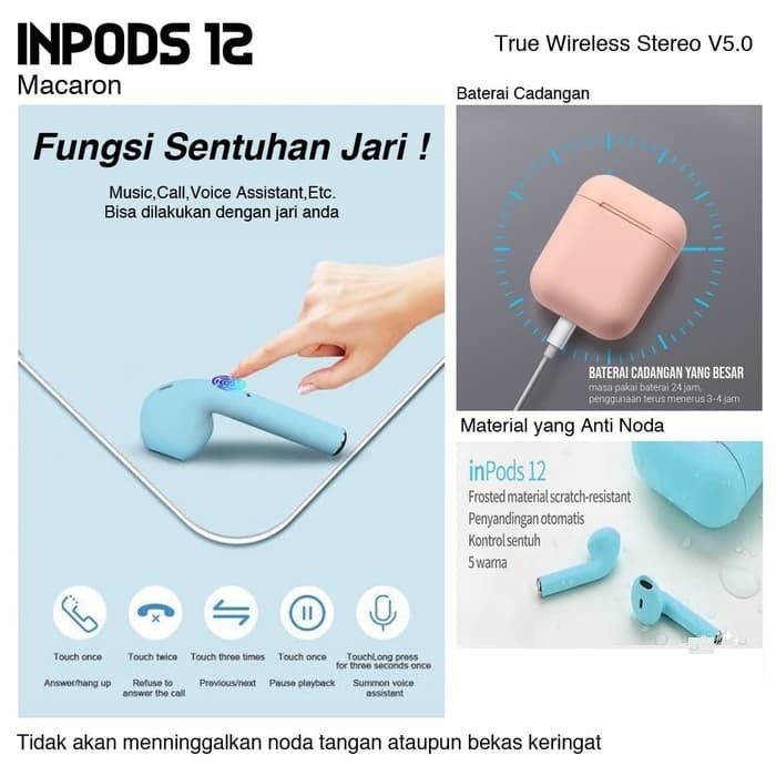Jual INPOD I12 KABEL CHARGER LIGHTNING | INPODS AIRPORDS I12 WIRELESS ...