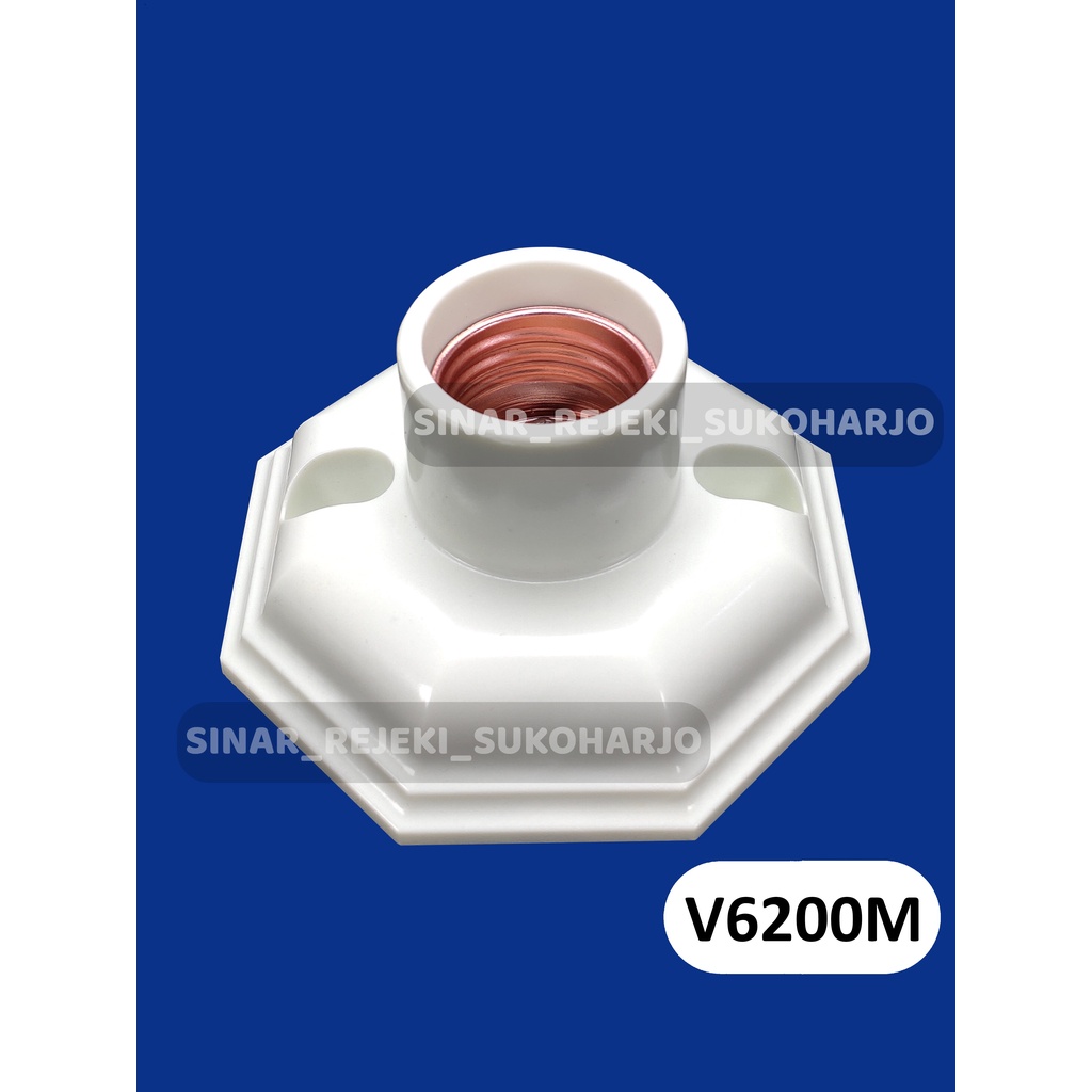 Jual VISALUX Fitting Lampu Plafon Hias Segi Terminal Kuningan Fiting OB ...