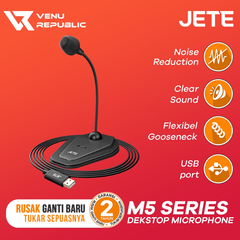 Jual Microphone USB - Mic External JETE M5 for PC Zoom Online Meeting ...