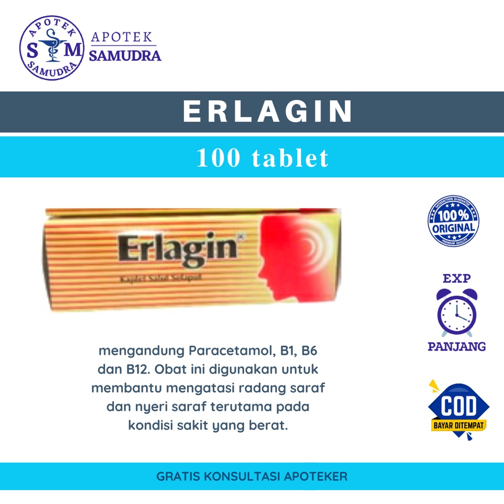 Jual ERLAGIN Kaplet - Box isi 100 Kaplet (untuk membantu mengatasi ...