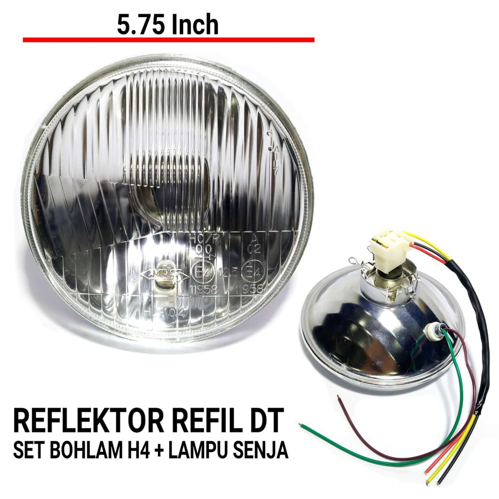 Jual Reflektor Refil Lampu CB Pesek Kaca Datar H4 Model Autopal Set ...