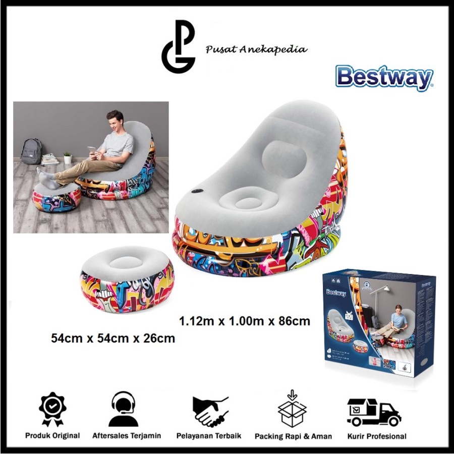 Jual 75076 Bestway Sofa Graffiti - Sofa Angin - Sofa Multifungsi ...