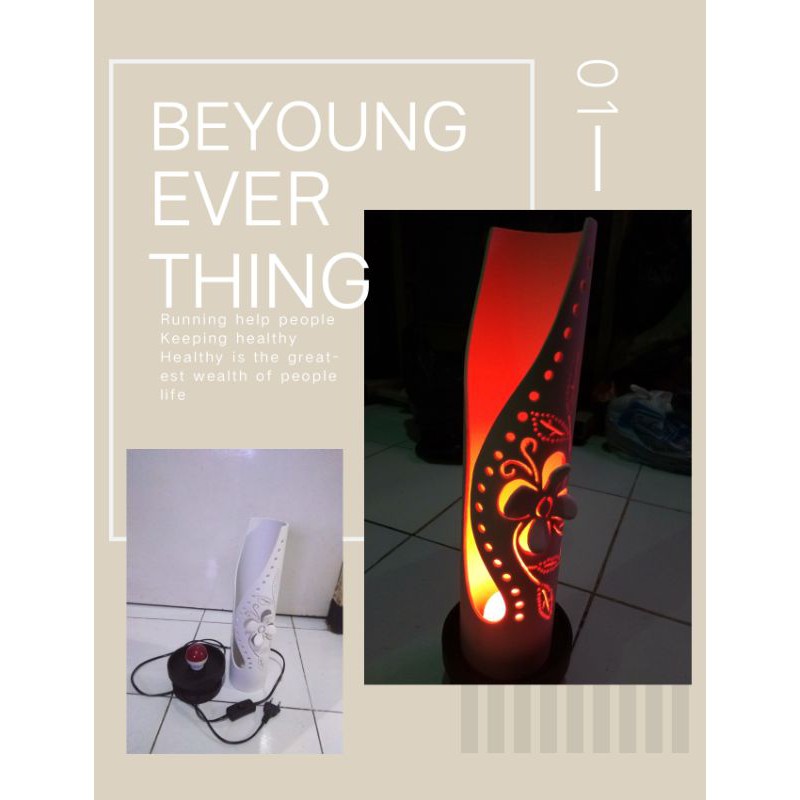 Jual lampu hias pvc 3 dimensi motif bunga bunga timbul lampu warna ...