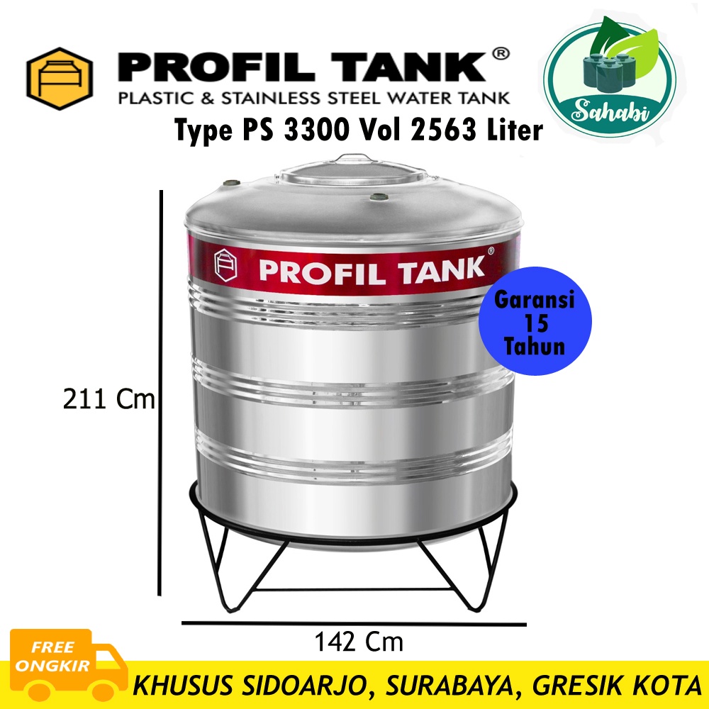Jual Tandon Air / Tangki Air / Toren Air Stainless PROFIL TANK PS 3300 ...