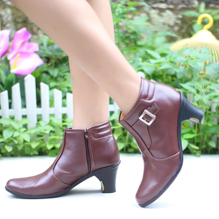 Jual Boots Wanita Import Doble Busa High Quality Kulit Heels Coklat ...