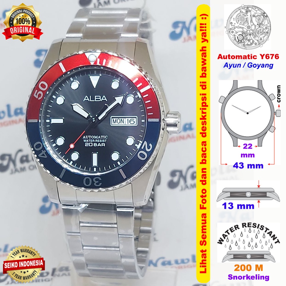 Jual Alba Automatic AL4291X1 Pepsi Bezel - Jam Tangan Pria AL4291 ...
