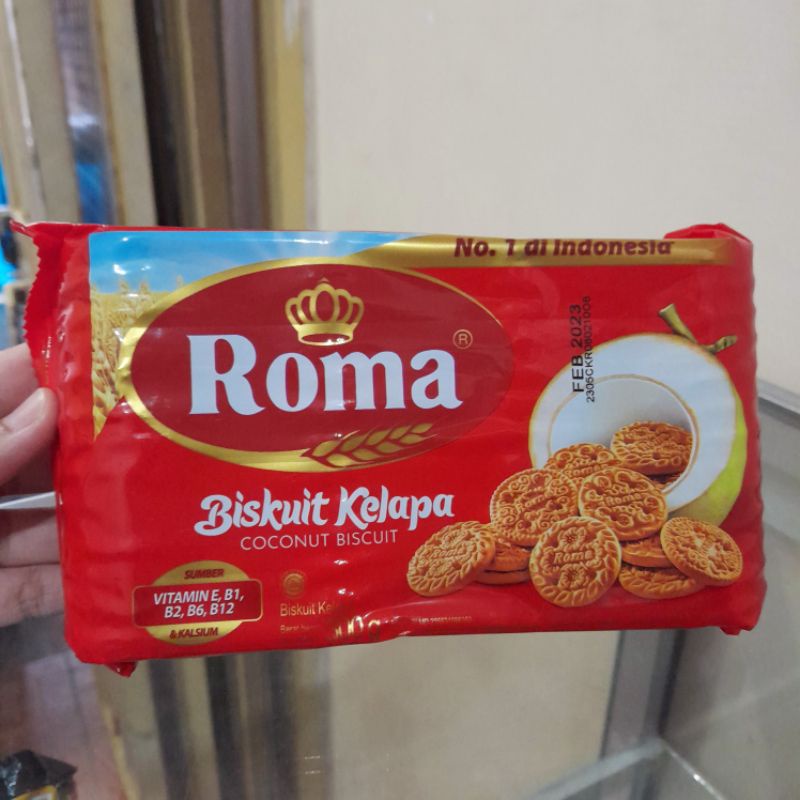 Jual Roma Biskuit Kelapa Coconut Biscuit Kue Bulat Merah Cemilan Sehat ...
