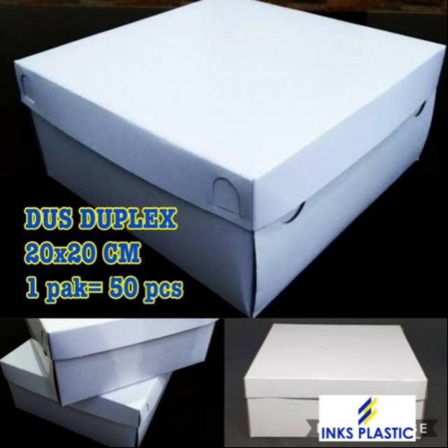 Jual DUS DUPLEX PUTIH 20X20CM (50pcs) | Shopee Indonesia