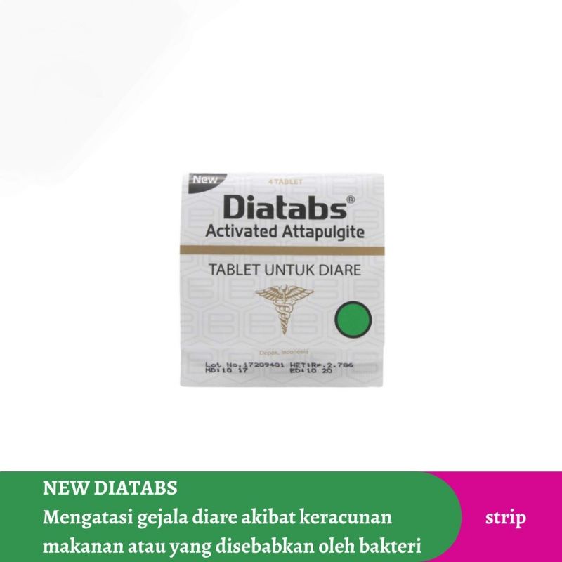 Jual New Diatabs Tablet Strip Obat Diare / Obat Mencret / Sakit Perut ...