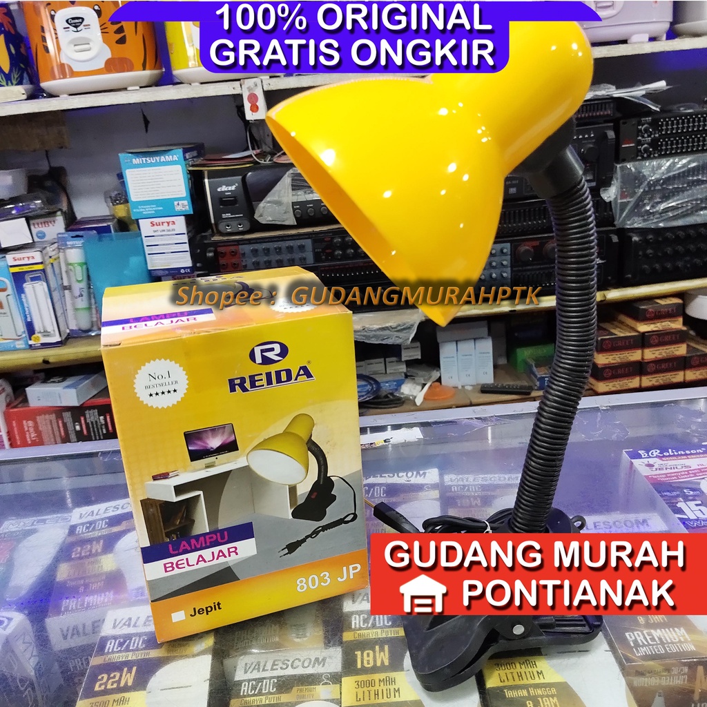 Jual Lampu Belajar Reida Jepit Bisa Duduk atau gigit ke kayu Papan 803 ...