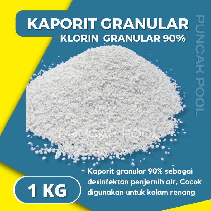 Jual Kaporit granular 90% / Obat kolam renang / Tcca granular 90% 1kg ...