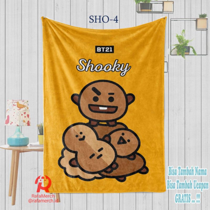Jual selimut custom shooky - selimut korea kartun - shooky - selimut ...