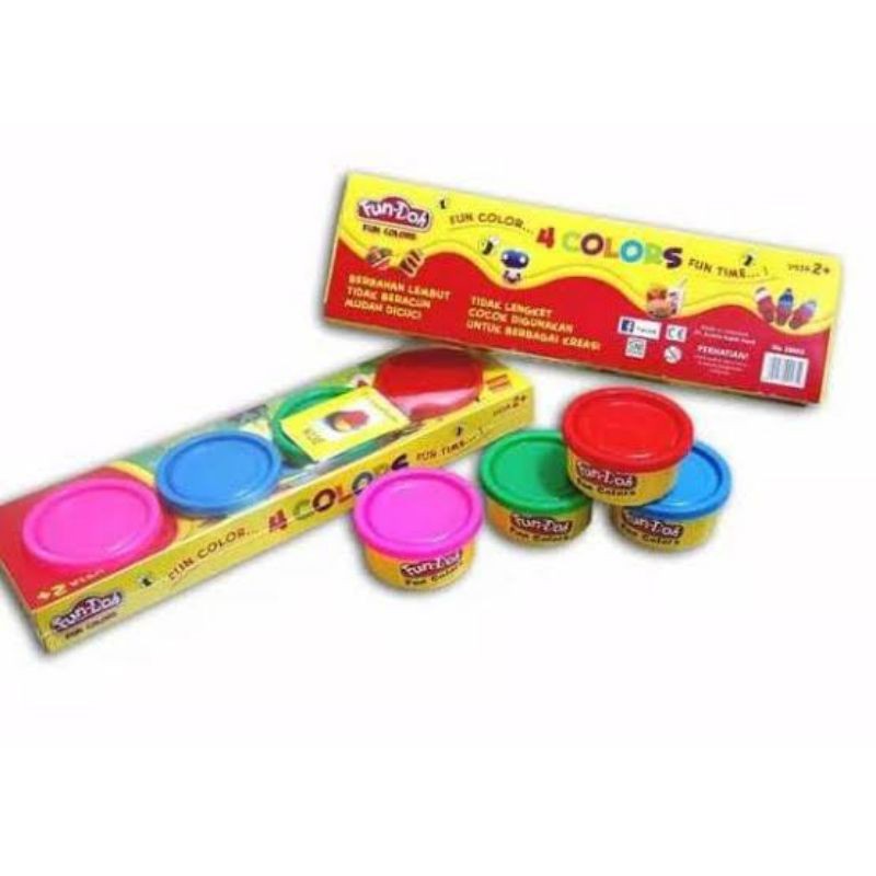 Jual fun doh lilin plastisin warna warni 1 pack isi 4 cup | Shopee ...