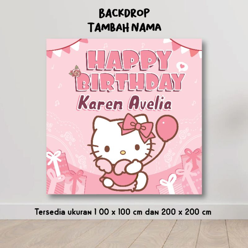 Jual BACKDROP HELLO KITTY HAPPY BIRTHDAY SPANDUK HBD ULTAH DEKORASI ...