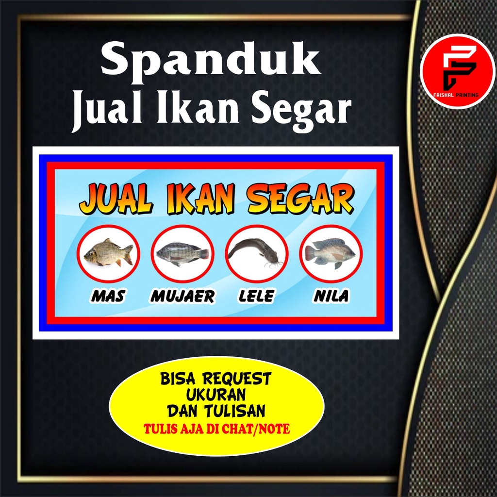 Jual Spanduk Jual Ikan Segar / banner Warung Ikan / Spanduk Kustom ...