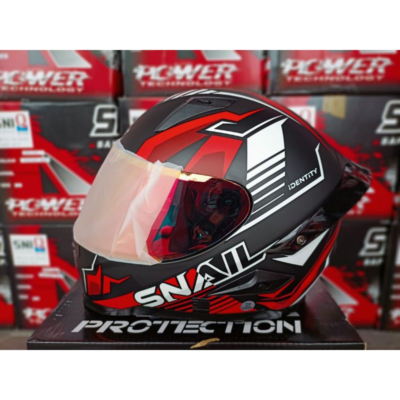 Jual HELM SNAIL FF S1 IDENTITY BK DOF/RED DOF PAKET GANTENG | Shopee ...
