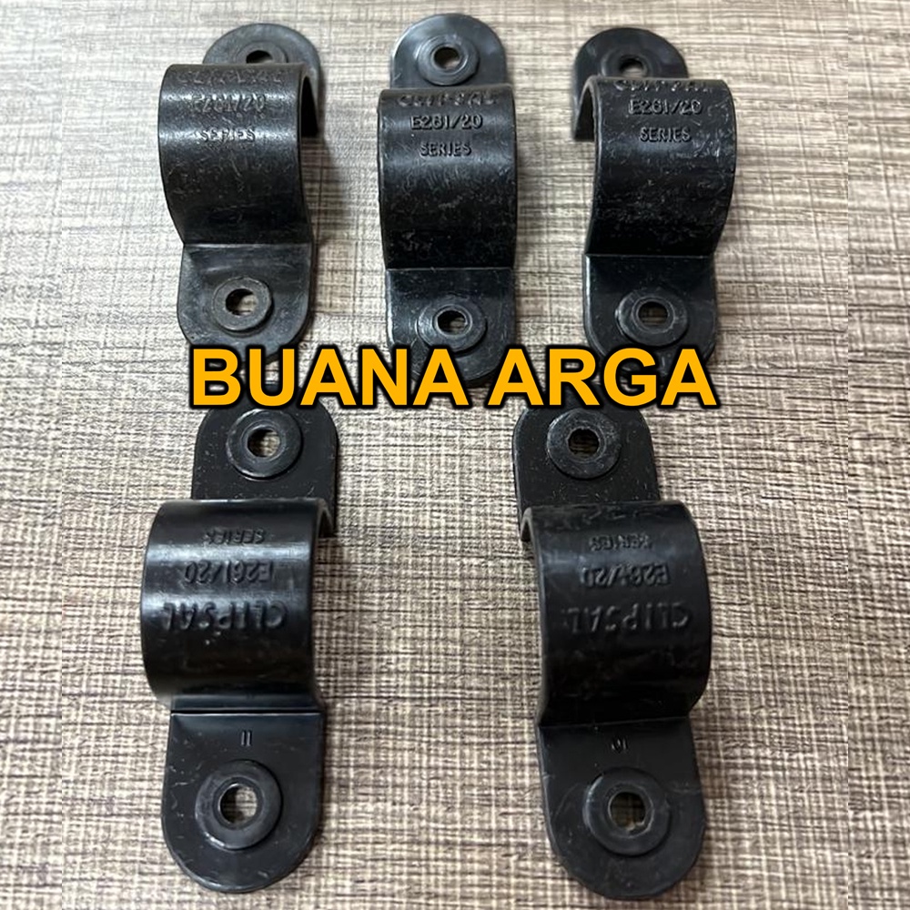 Jual Klem Pipa Clipsal Original / EGA 20mm Clamp Omega Hitam PVC 20 mm ...