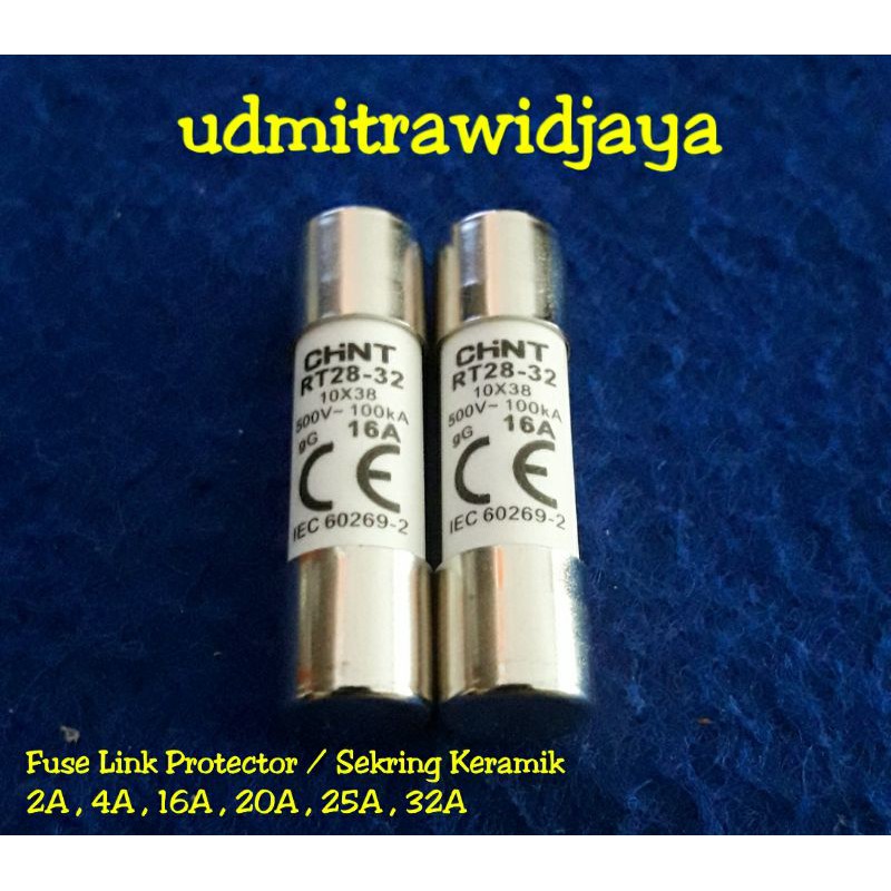 Jual Sekring keramik Fuse link sekering silinder 10x38 2Ampere 4Amper 20A 25A 30A 500V 500Volt ...